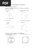 Circumference and Area of A Circle Exam Questions | PDF