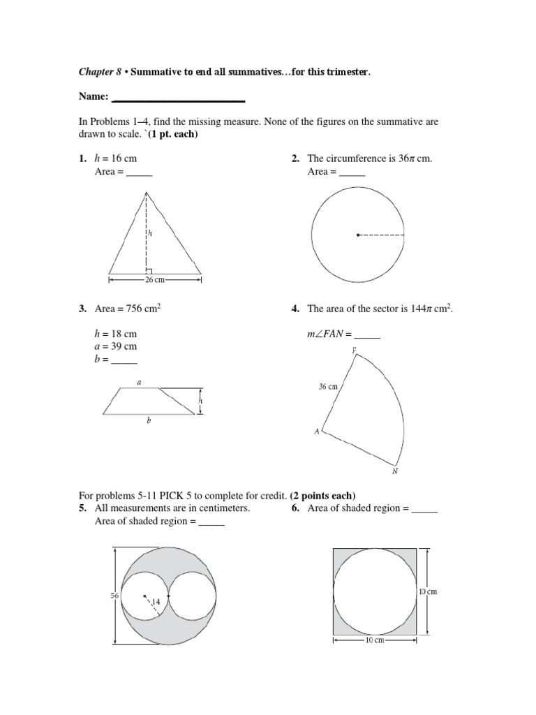 Surface Areas and Volumes: Finding Missing Measures and Calculating ...