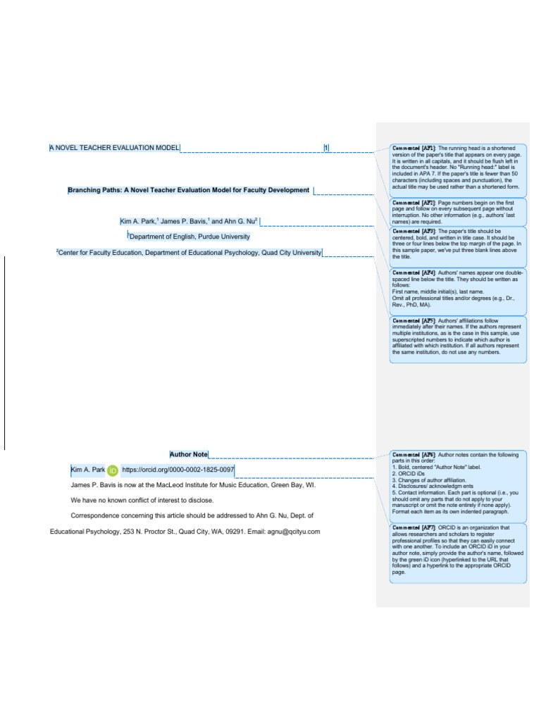 APA 7 - Professional Sample Paper - 2020 | PDF | Meta Analysis | Effect ...
