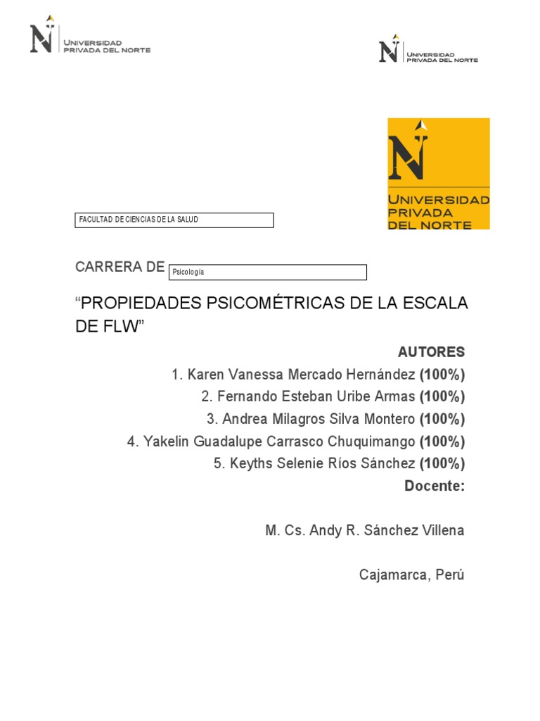 Informe Final Construcción de Pruebas Psicológicas | PDF | Análisis factorial | Pruebas psicologicas