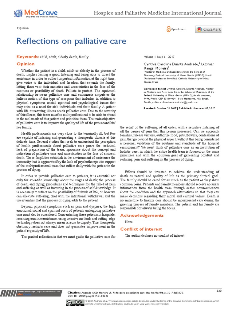 Reflective Paper Sample | PDF | Palliative Care | Terminal Illness