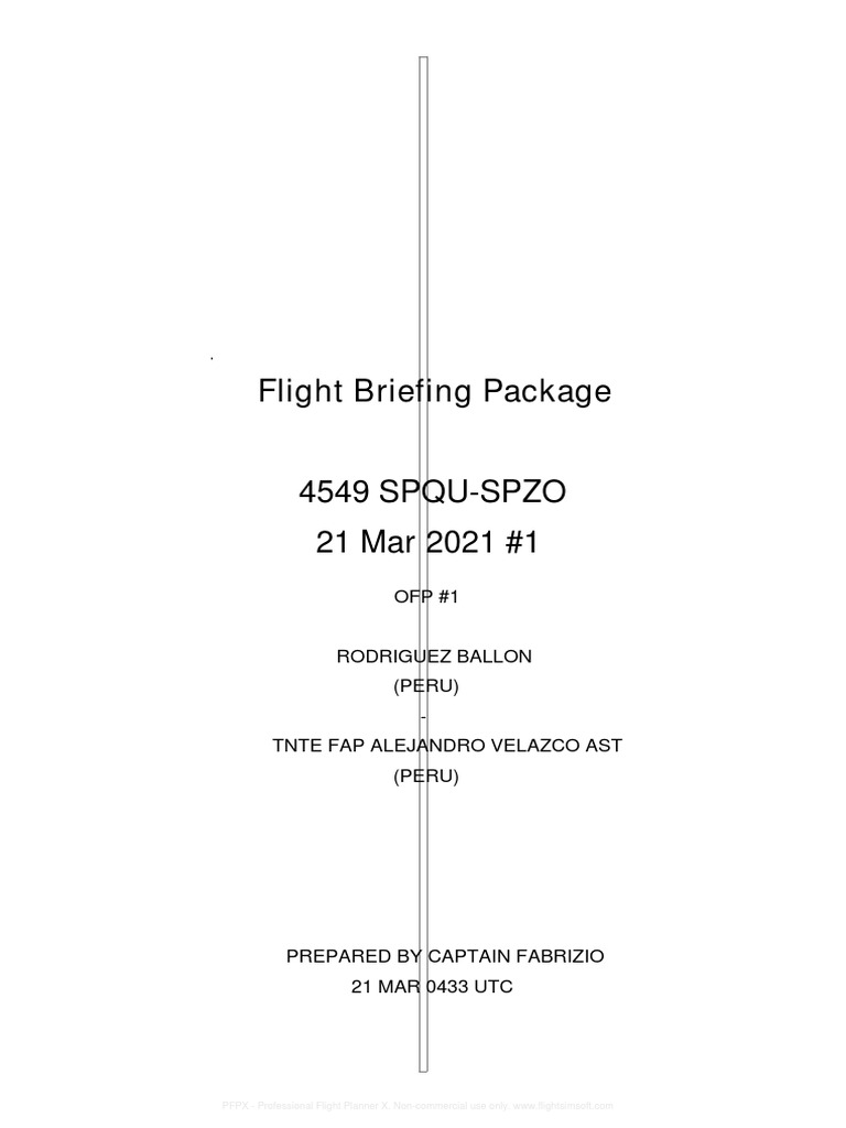 Flight Plan SPQU to SPZO - March 2021 | PDF | Aviation | Aerospace