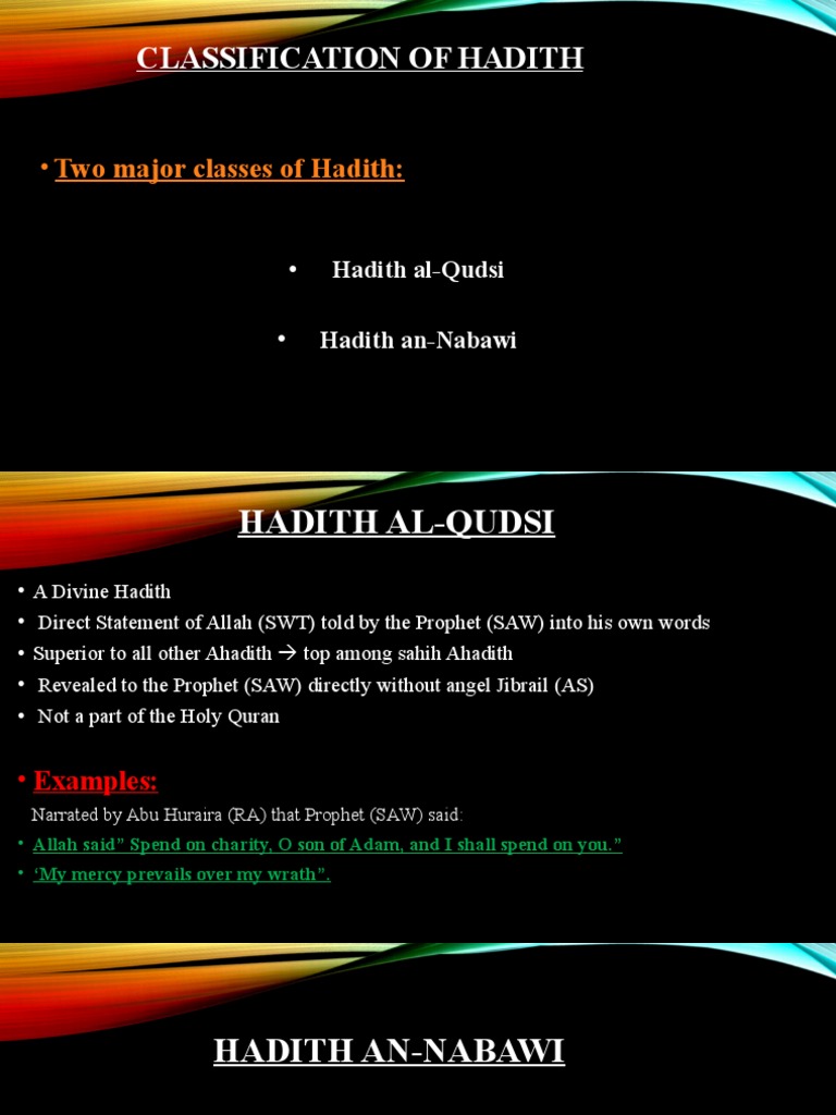 Types and Classification of Hadith | PDF | Social Science | Religion ...