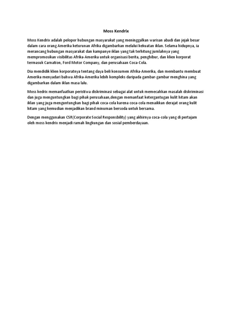 Moss Kendrix | PDF