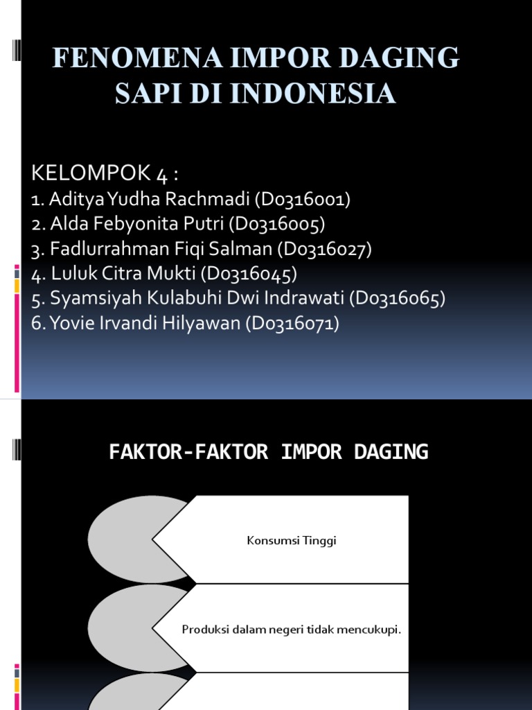 Impor Daging Sapi di Indonesia: Dampak dan Solusi | PDF