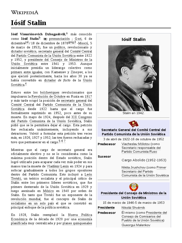 Iósif Stalin | PDF | Joseph Stalin | Unión Soviética