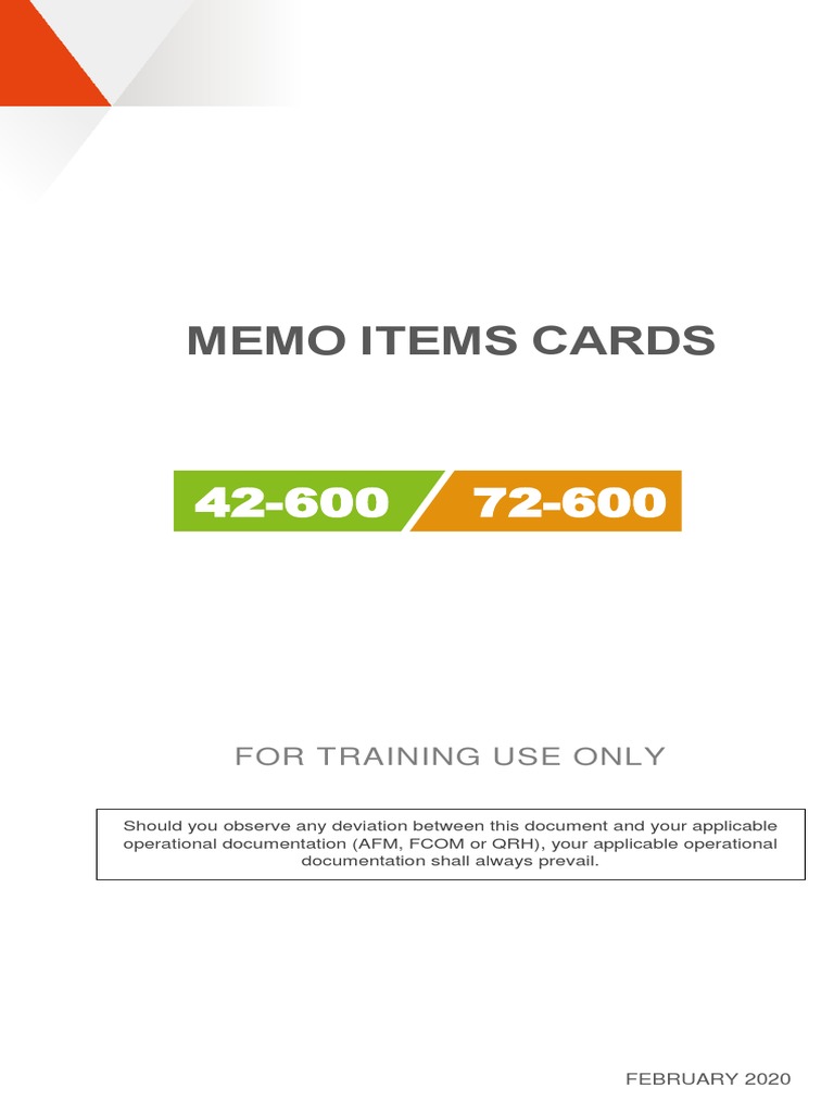 Memo Items Card Atr 600 | PDF