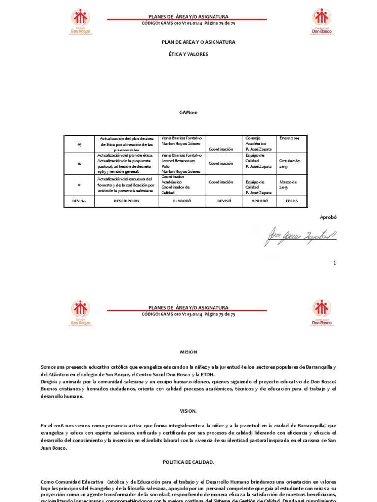 Etica y Valores | PDF | Educación primaria | Moralidad