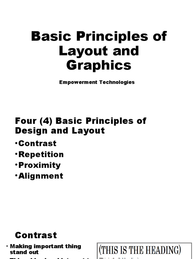 Basic Principles of Layout and Graphics: Empowerment Technologies | PDF