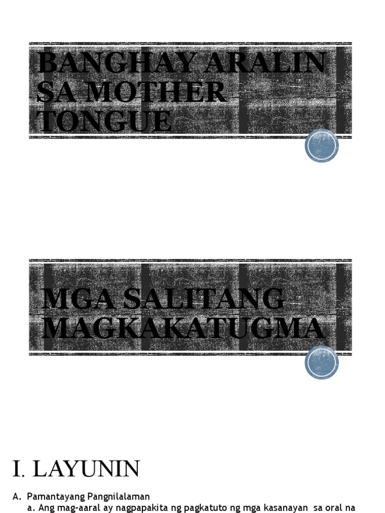 Mga Salitang Magkakatugma | PDF