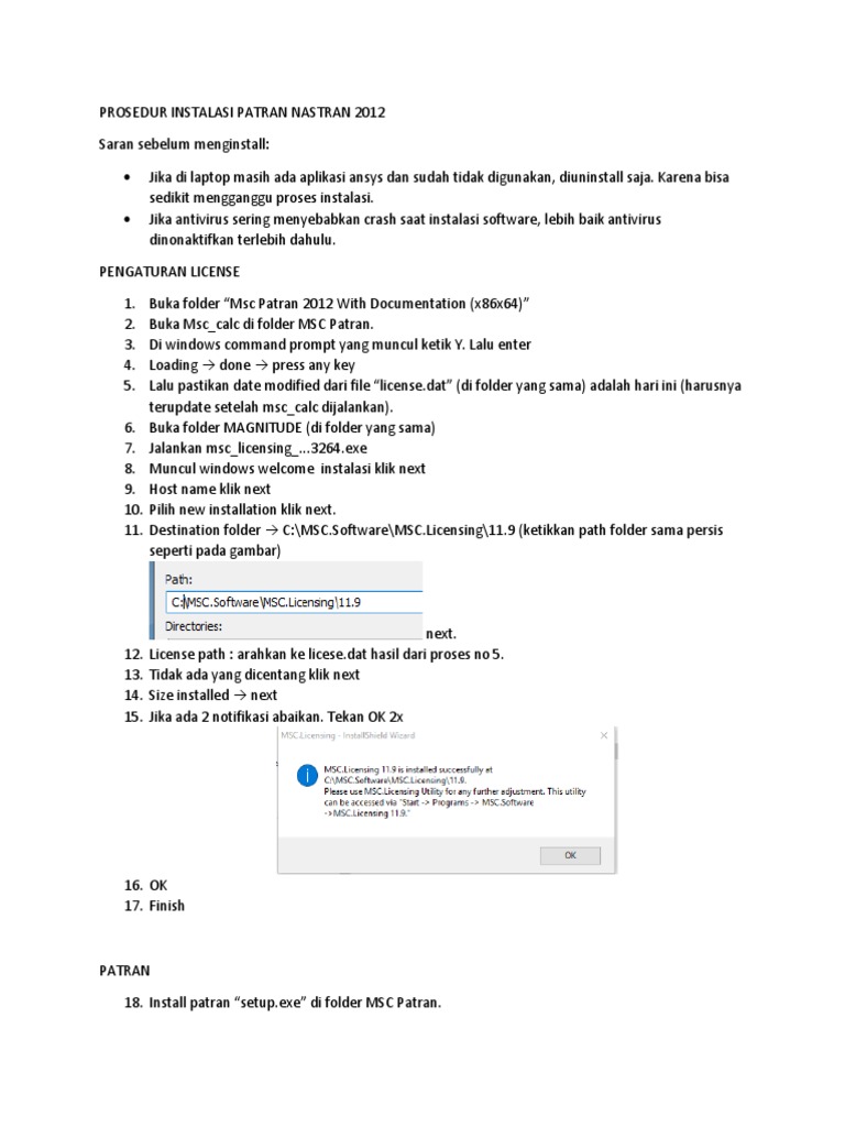 Instalasi Patran Nastran 2012 | PDF