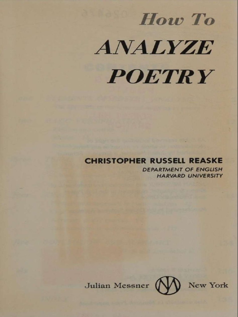 How To Analyze Poetry - Compressed | PDF