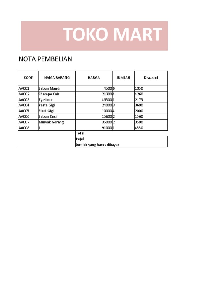 Membuat Nota Pembelian | PDF