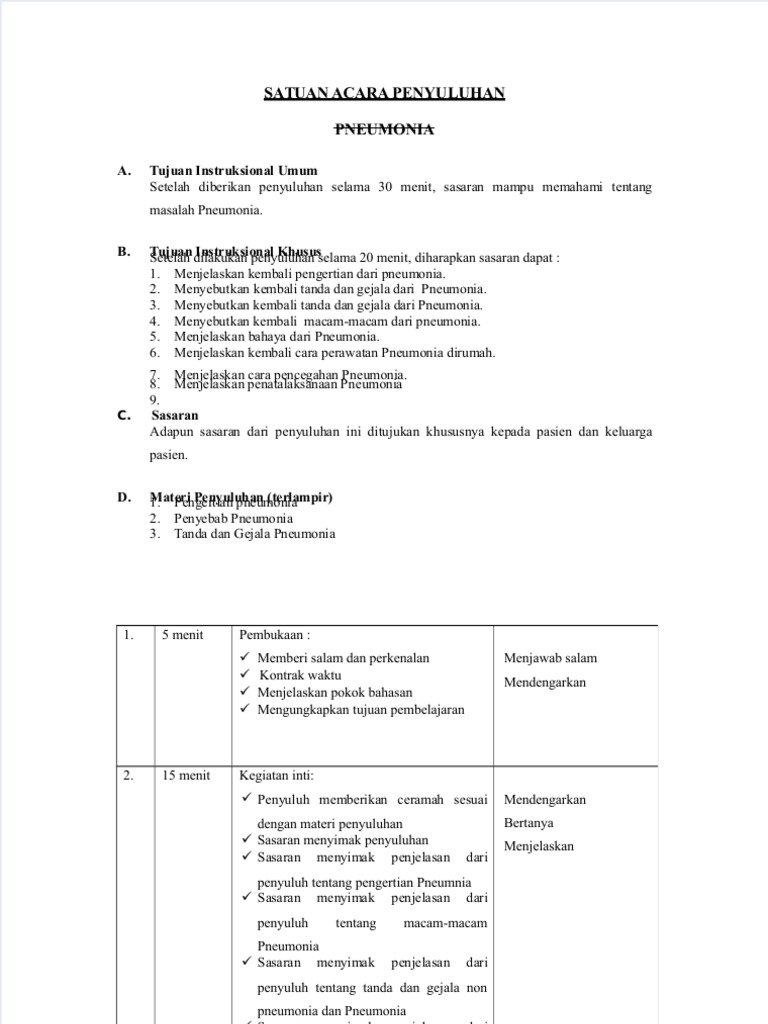 Sap Leaflet Pneumonia | PDF