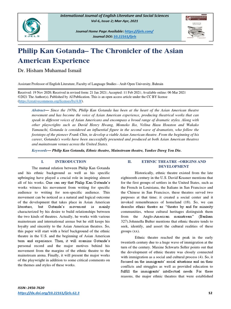 Philip Kan Gotanda - The Chronicler of The Asian American Experience ...