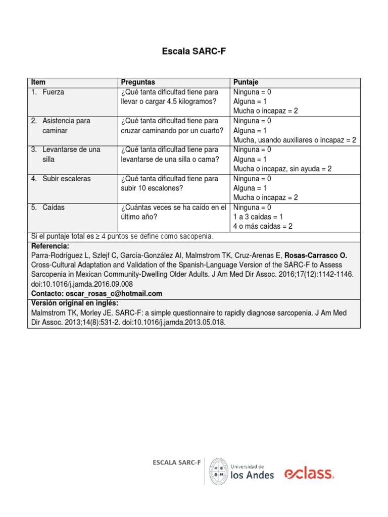 U1 Escala SARC F | PDF