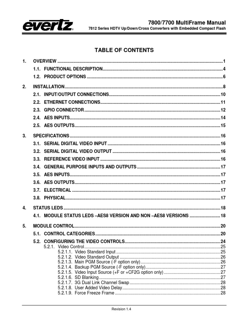 7812 Series 1v4 | PDF | Video | Information And Communications Technology
