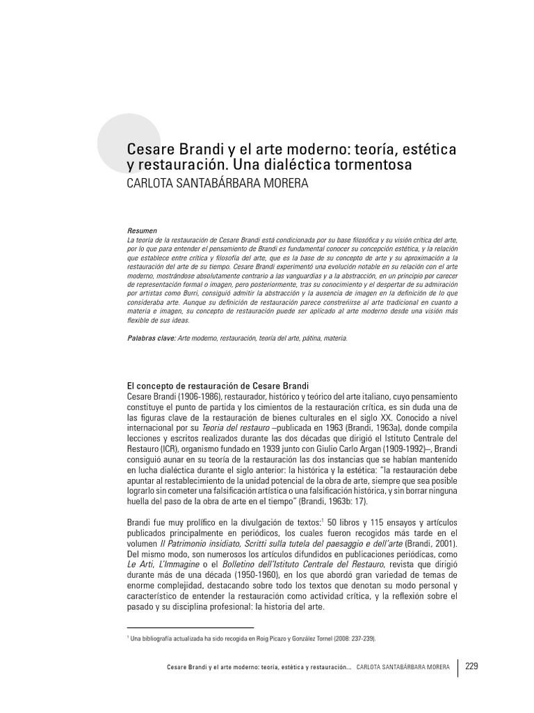 RevCons - 2019 - 229-247 Cesare Brandi y El Arte Moderno Teoría ...