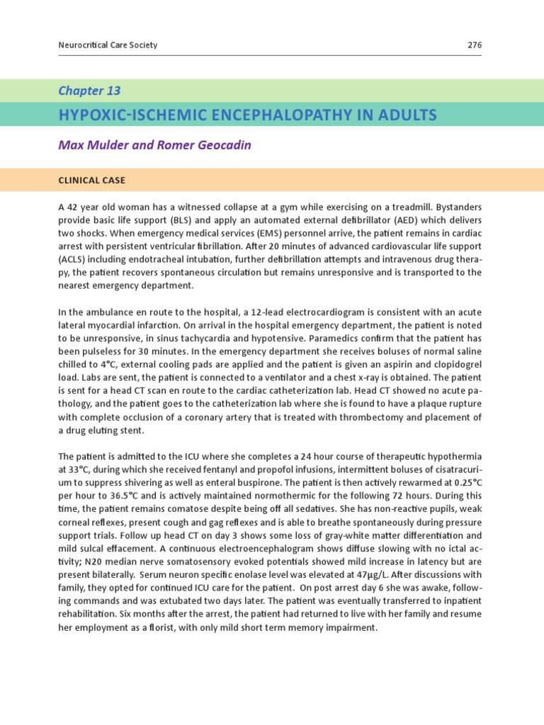 Hypoxic-Ischemic Encephalopathy Overview | PDF | Hypothermia ...