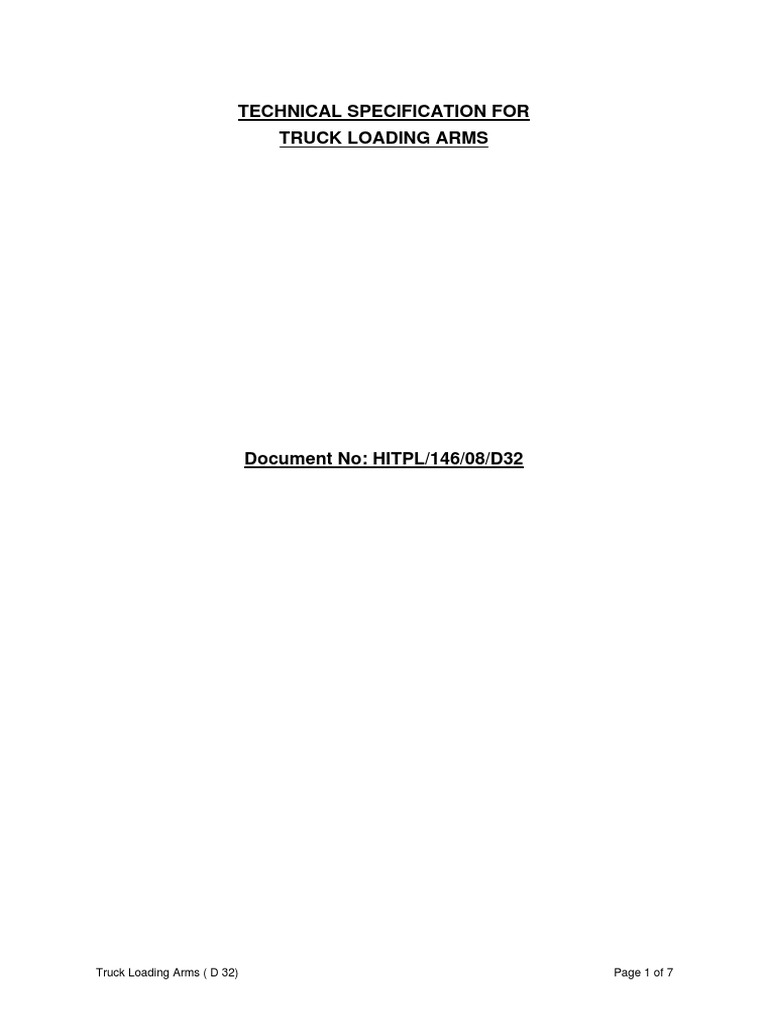 Truck Loading Arms (D 32) | PDF | Pipe (Fluid Conveyance ...