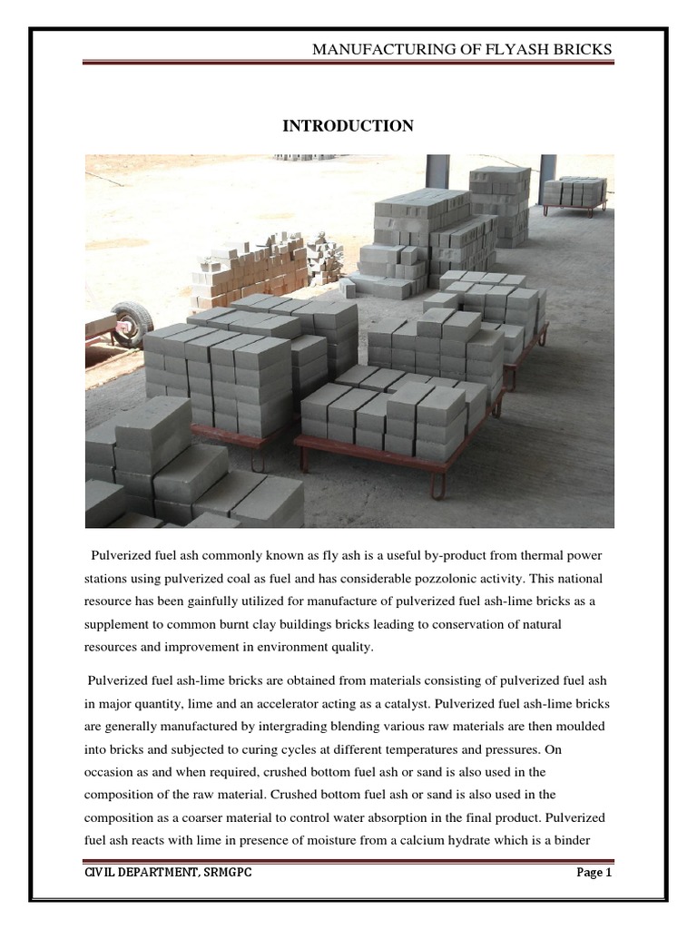 Fly Ash Brick Manufacturing Process | PDF | Fly Ash | Brick