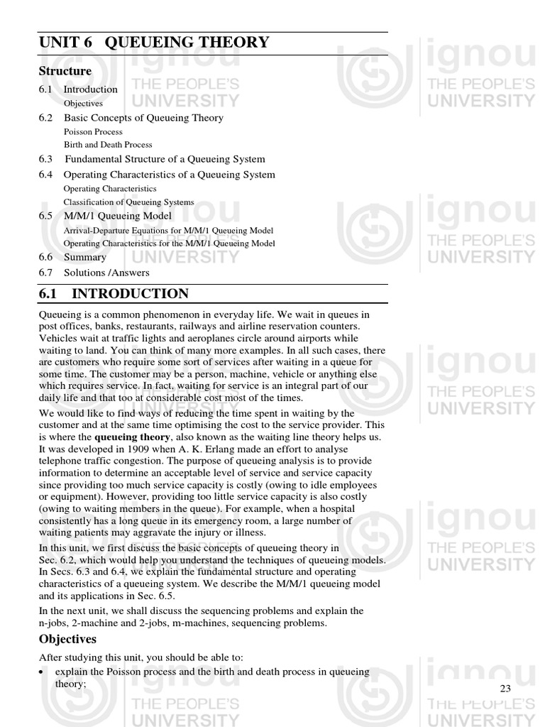 Queueing Theory: M/M/1 Model Explained | PDF | Markov Chain ...