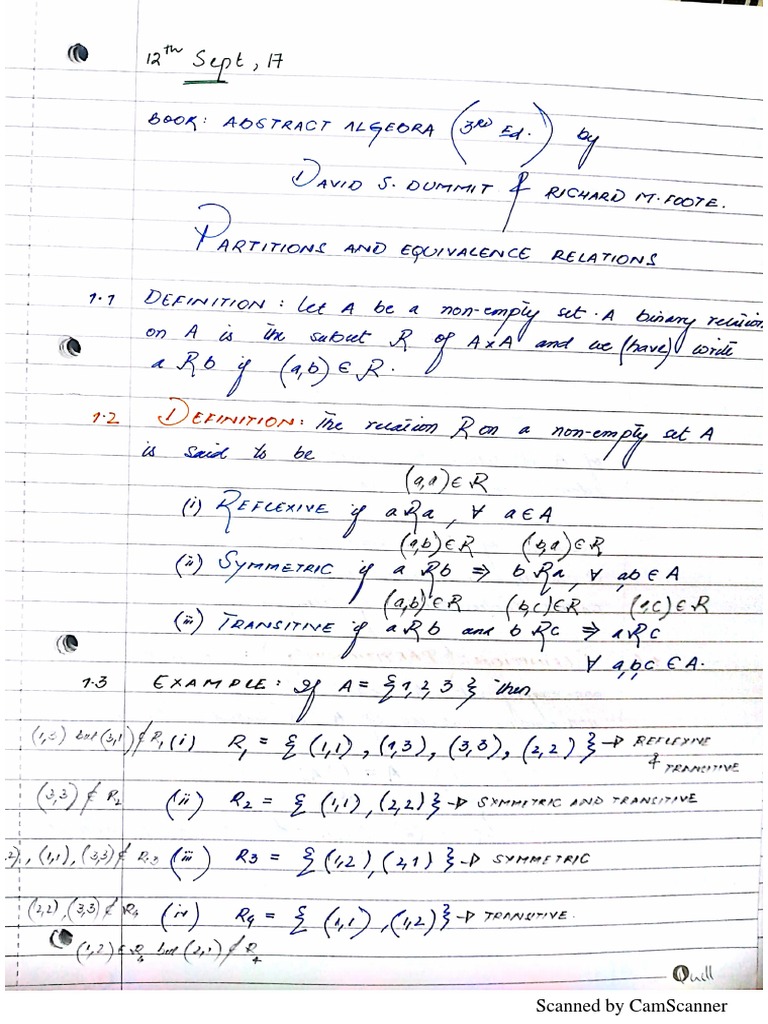 Handwritten Algebra Notes PDF | PDF
