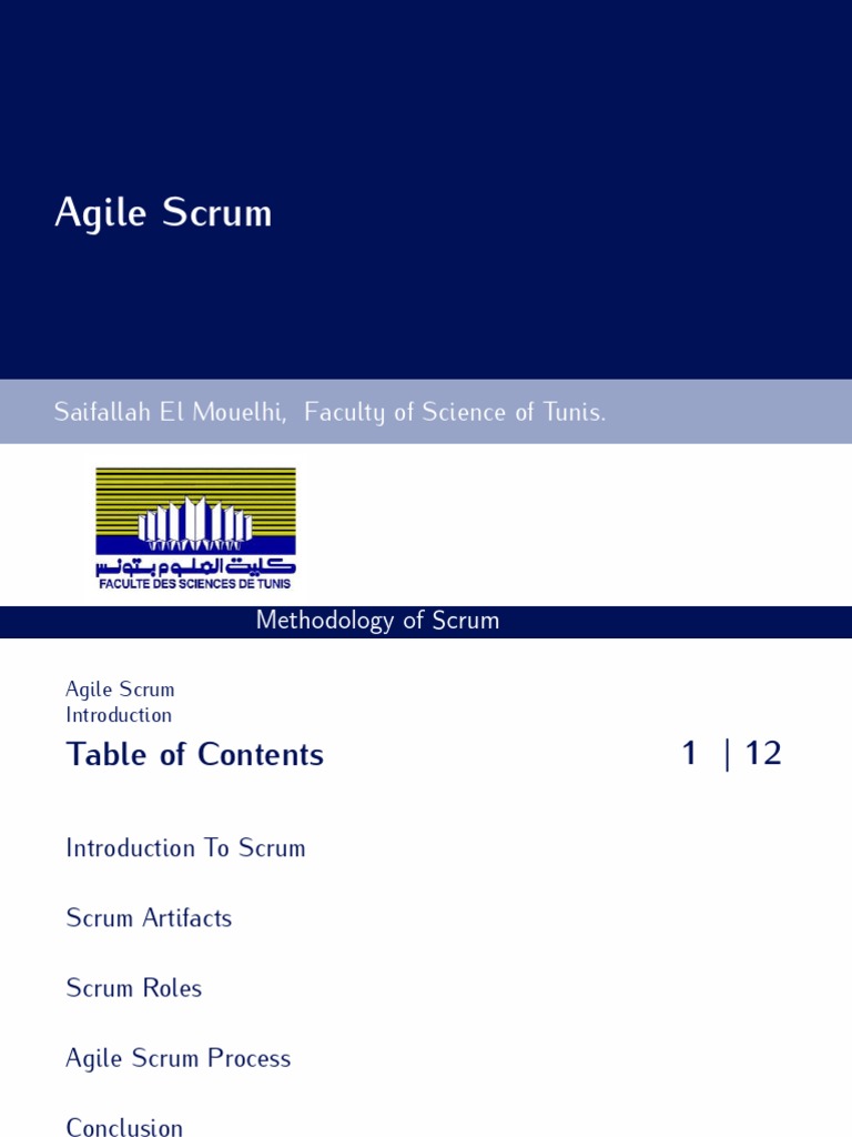 Agile Scrum: Saifallah El Mouelhi, Faculty of Science of Tunis | PDF | Scrum (Software ...