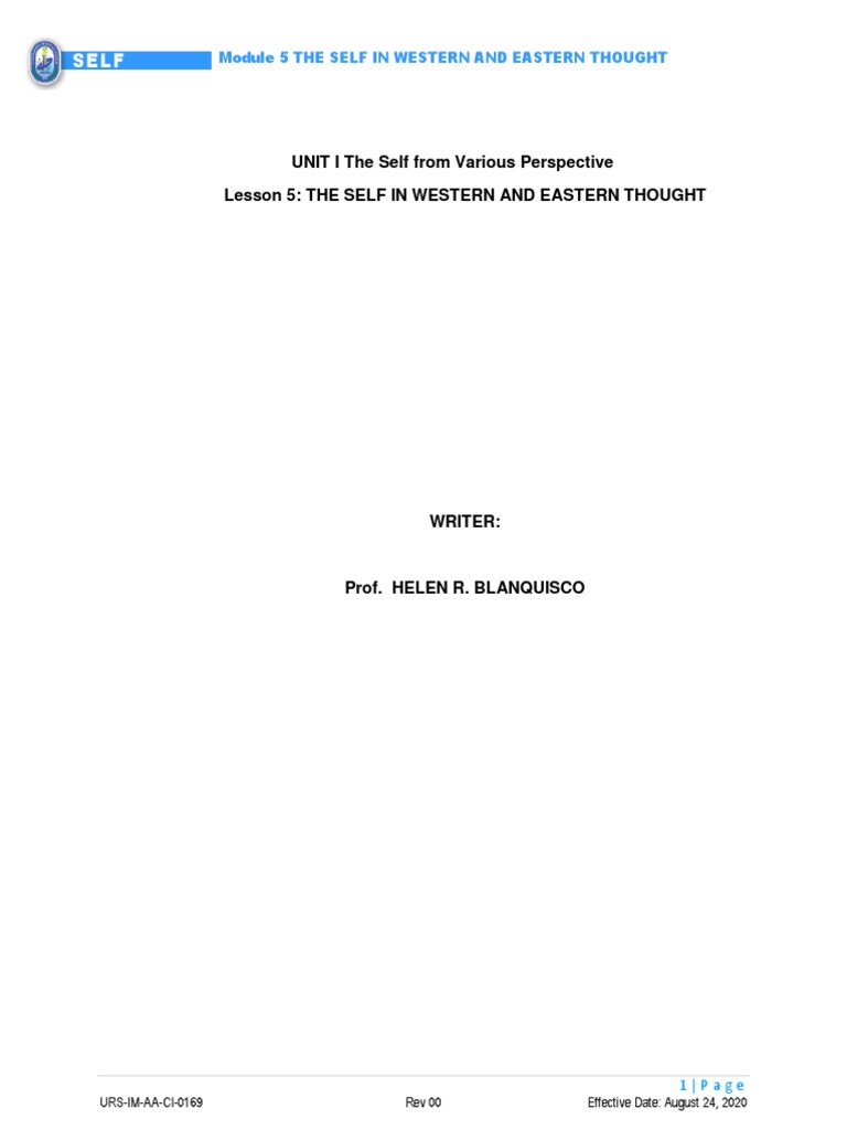 Uts Module 5 | PDF | Confucianism | Self