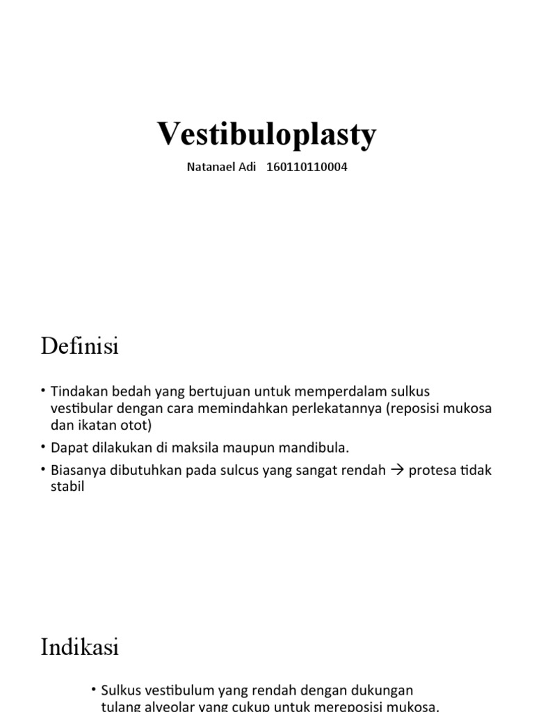 Vestibuloplasty | PDF