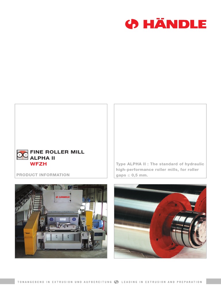 Fine Roller Mill Alpha Ii: Type ALPHA II: The Standard of Hydraulic ...