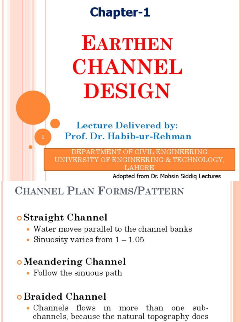 Earthen Canal Design Principles | PDF | River | Hydrology