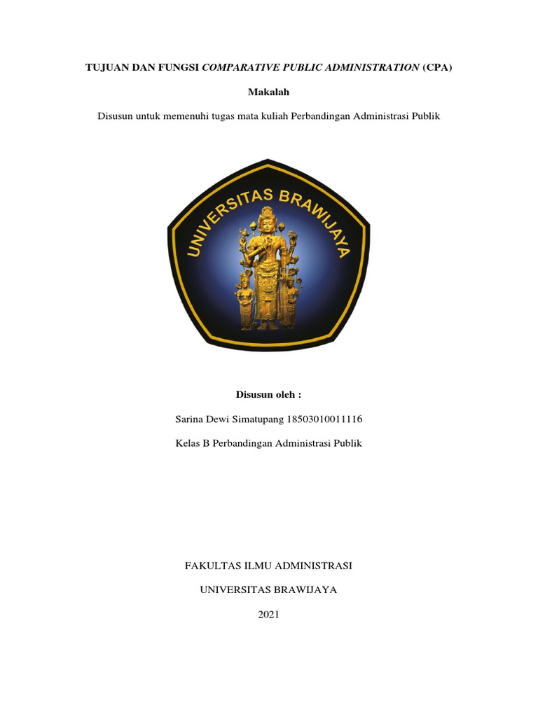 Tujuan Dan Fungsi Comparative Public Administration | PDF
