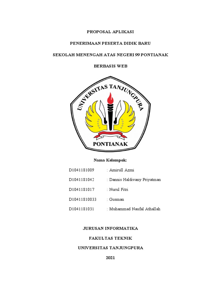 Contoh Proposal - Aplikasi PPDB | PDF