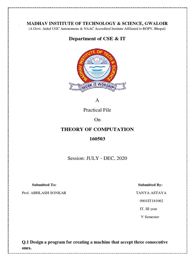 Program to Convert NFA to DFA | PDF | Theory Of Computation | Computer ...