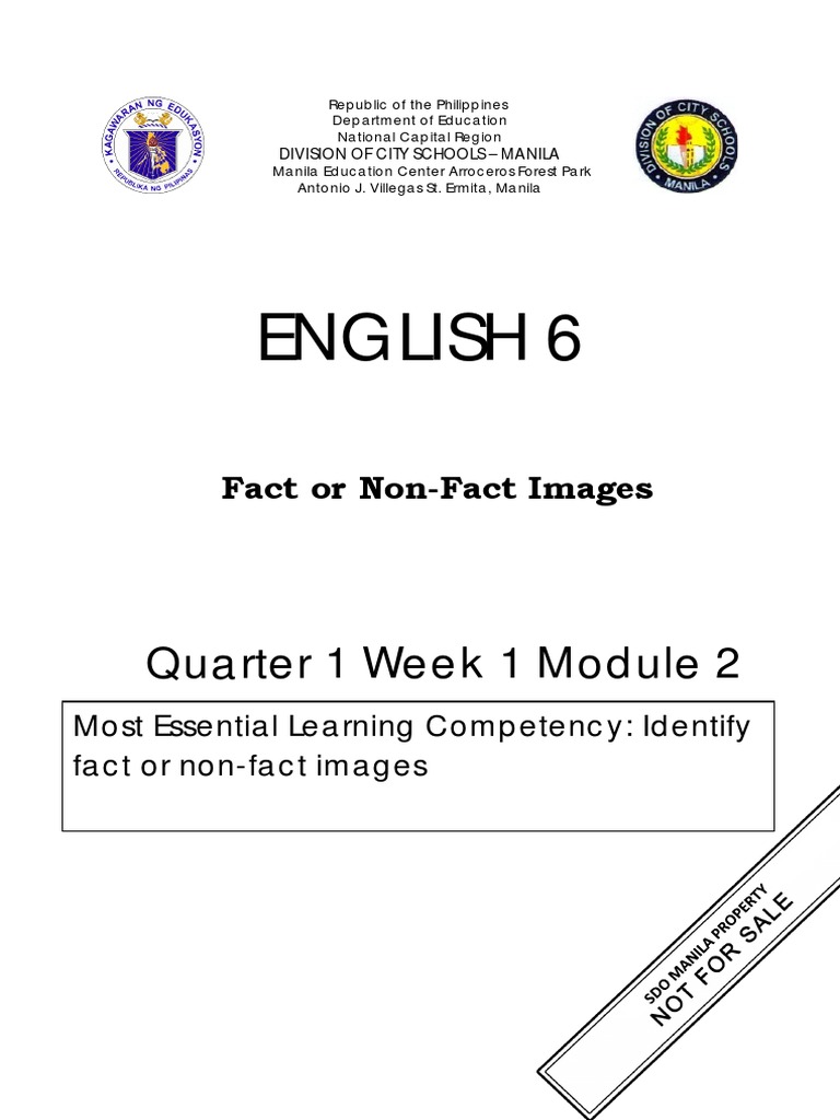ENGLISH 6 - Q1 - W1 - Mod2 - Identifying Fact or Nonfact | PDF ...