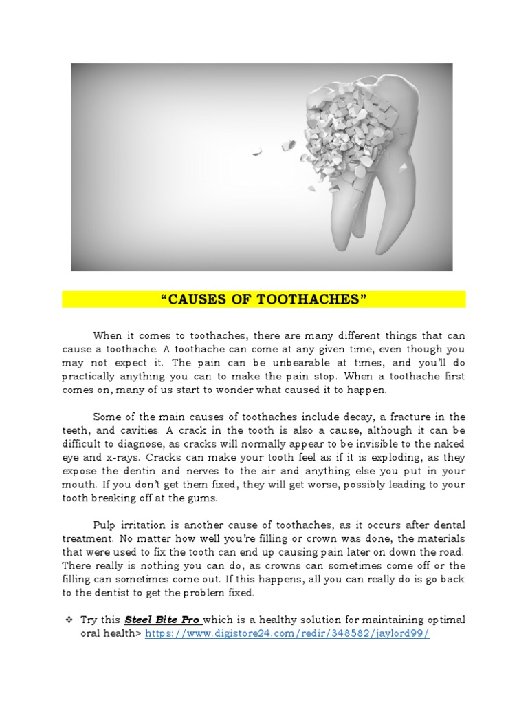 Causes of Toothaches | PDF | Mouth | Health Sciences