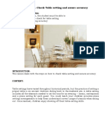 Table Setting Lesson Plan | PDF | Tableware | Domestic Implements