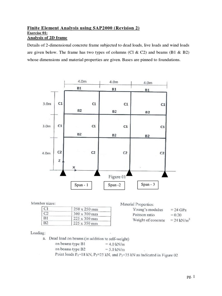2D Frame Analysis with SAP2000 | PDF | Beam (Structure) | Bending