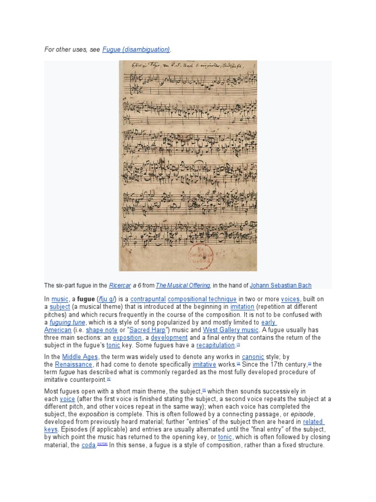 Understanding the Fugue in Music | PDF | Musical Forms | Classical Music
