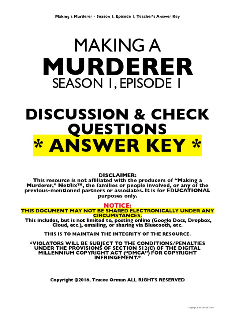Murderer: Season 1, Episode 1 | PDF | Steven Avery | Making A Murderer