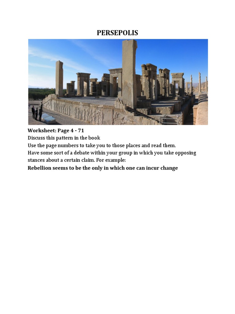 Persepolis: Worksheet: Page 4 - 71 | PDF | Rebellions