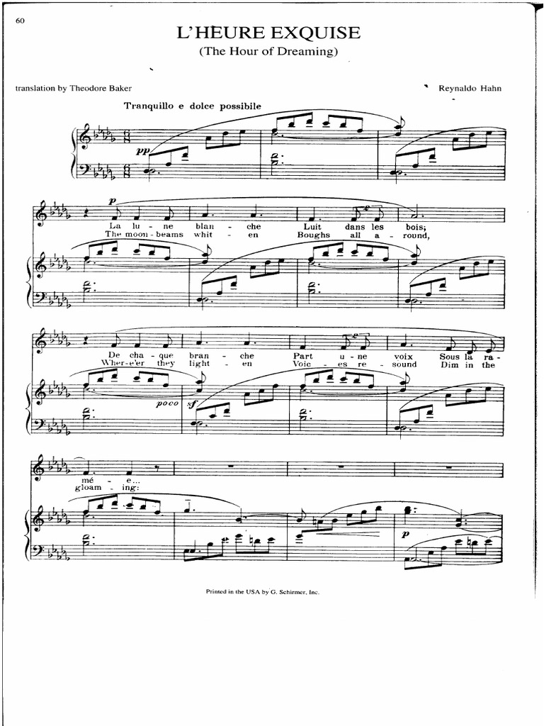 L Heure Exquise. Hahn | PDF