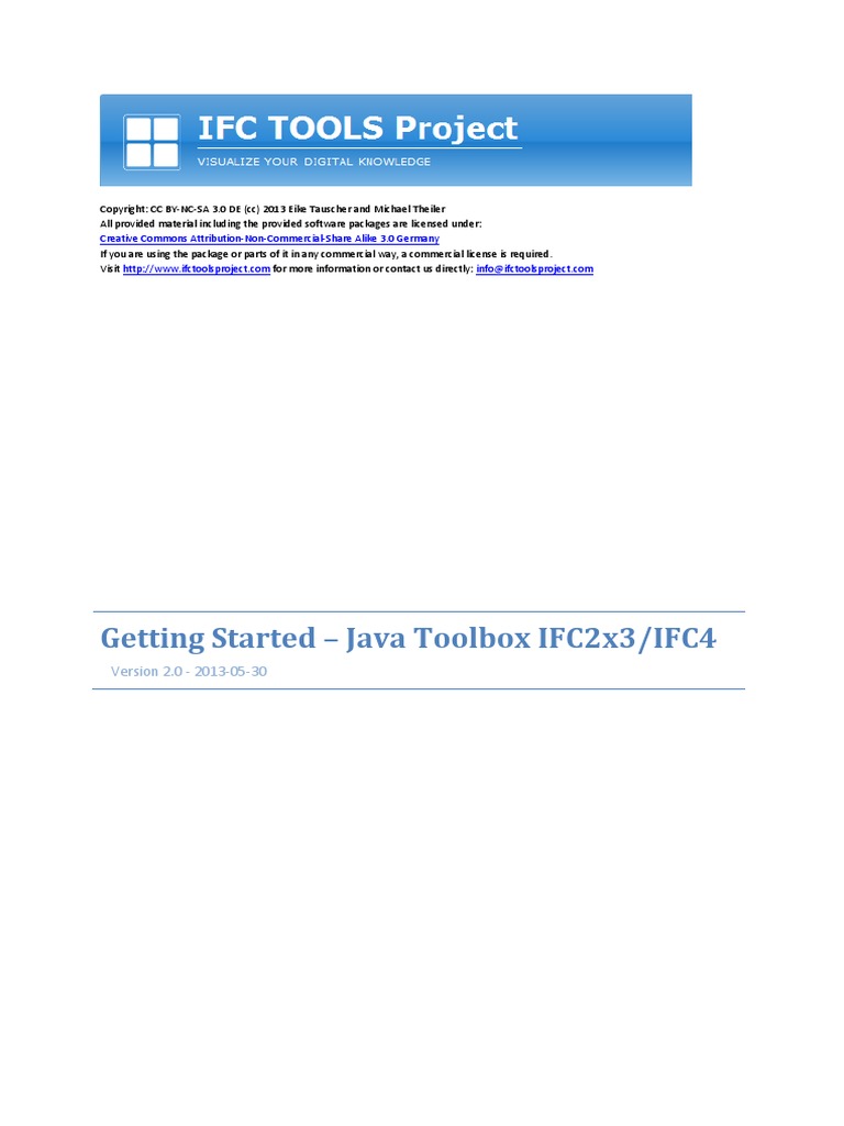 Getting Started - Java Toolbox IFC2x3/IFC4: Creative Commons ... Getting Started - Java Toolbox IFC2x3/IFC4: Creative Commons ...