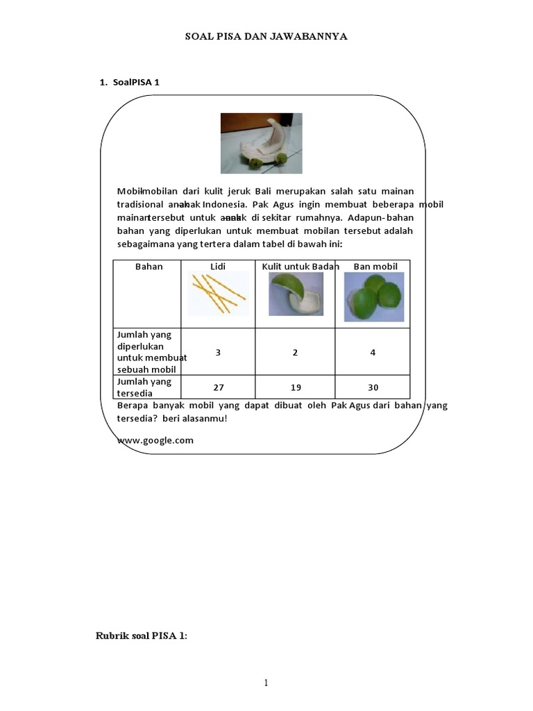 Soal PISA Dan Jawabanya | PDF
