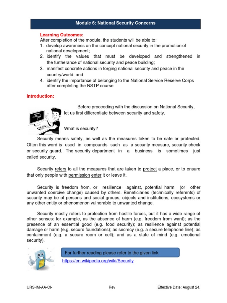 Module 6 National Security Concerns | PDF | Security | National Security