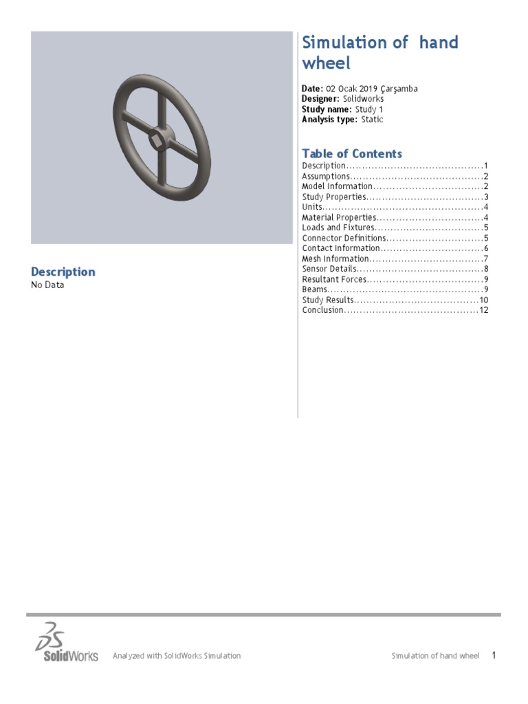 Simulation of Hand Wheel: No Data | PDF | Young's Modulus | Strength Of ...