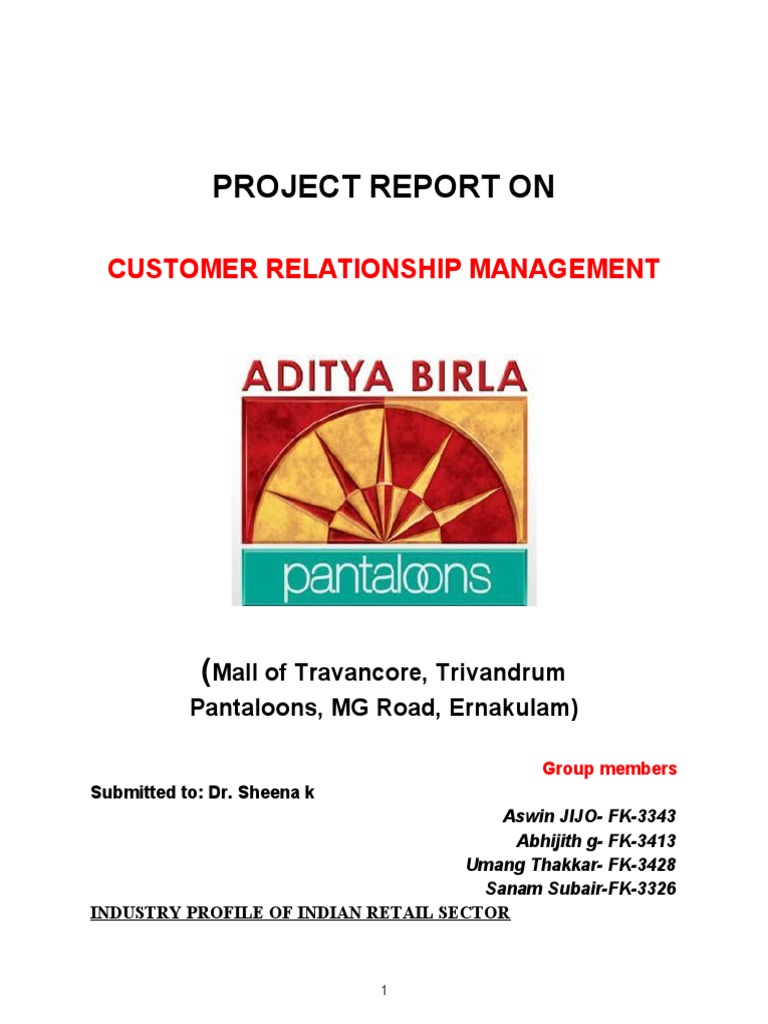 Project Report On: Customer Relationship Management | PDF | Customer ...