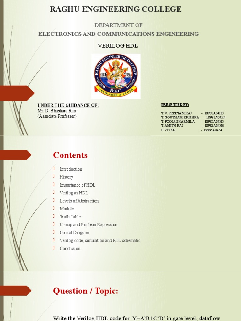 Verilog HDL Code For Y A'B+C'D' | PDF | Hardware Description Language | Computer Science