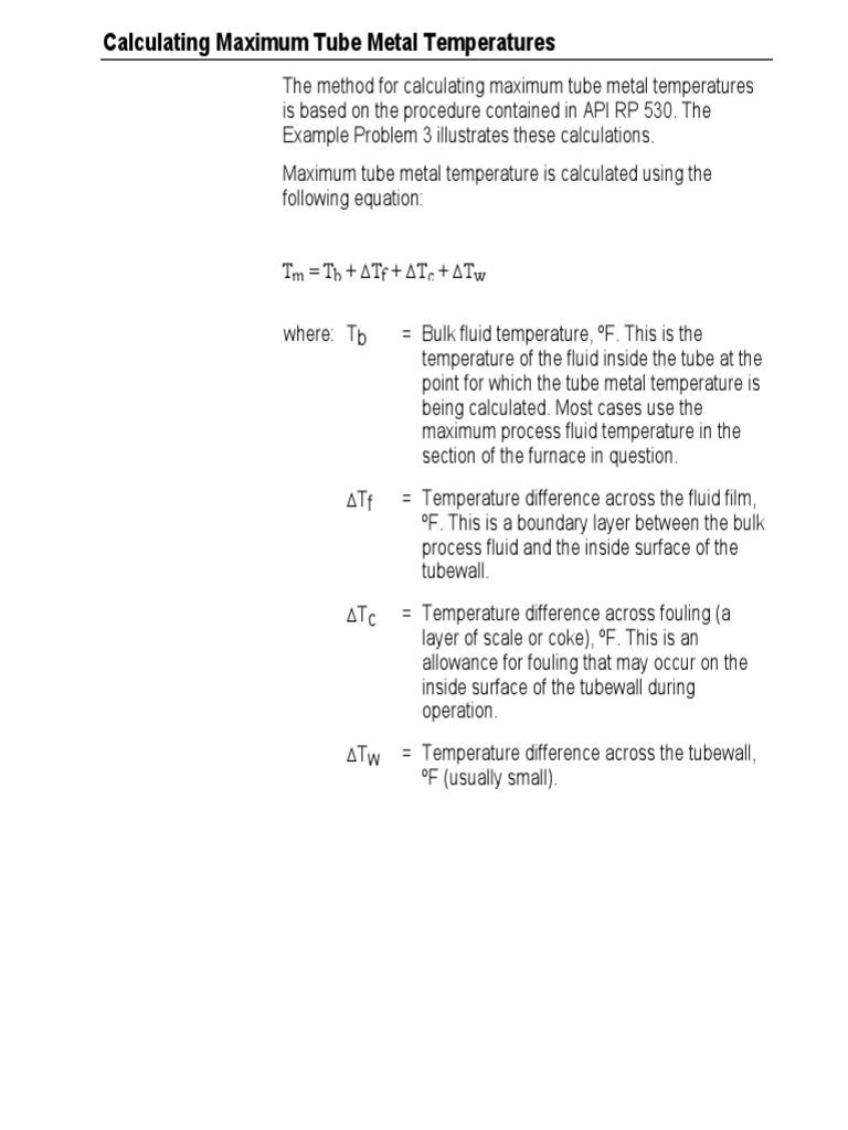 Calculating Maximum Tube Metal Temperatures | PDF | Heat Transfer ...